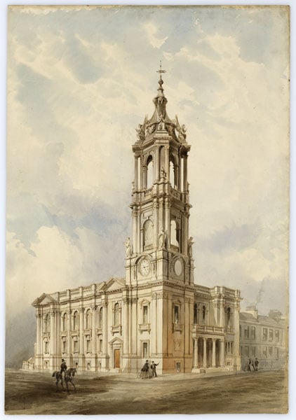1) Design for Free St George's Church, Castle Terrace, Edinburgh; 2 ...